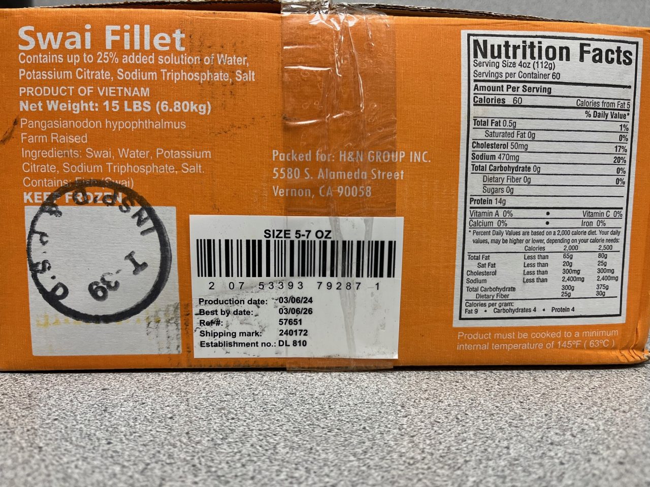 5-7oz. Swai Fillets (15 LB Case) | Valu Foods